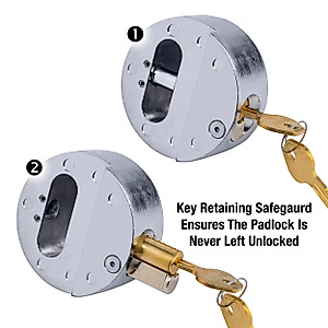 Master Lock Puck Lock, Heavy Duty Hidden Shackle Lock and Hasp, Solid Steel Lock for Vans, M736XKAD