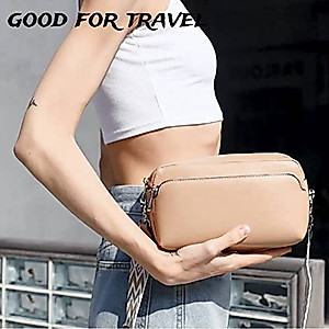 ER.Roulour Small Crossbody Bags for Women with Coin Purse Wide Strap Cell Phone Purse Zipper Shoulder Bag Trendy Designer Camera Handbags