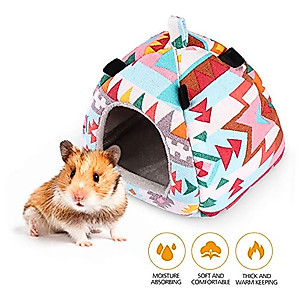 POPETPOP Carafes Warm Hamster Hideout House Cages - Cute Small Pet Animals Bed House - Winter Warm Hanging Cage Cave Bed for Guinea Pigs, Squirrels, Ferrets, Hedgehogs, Chinchilla Hamster Accessories