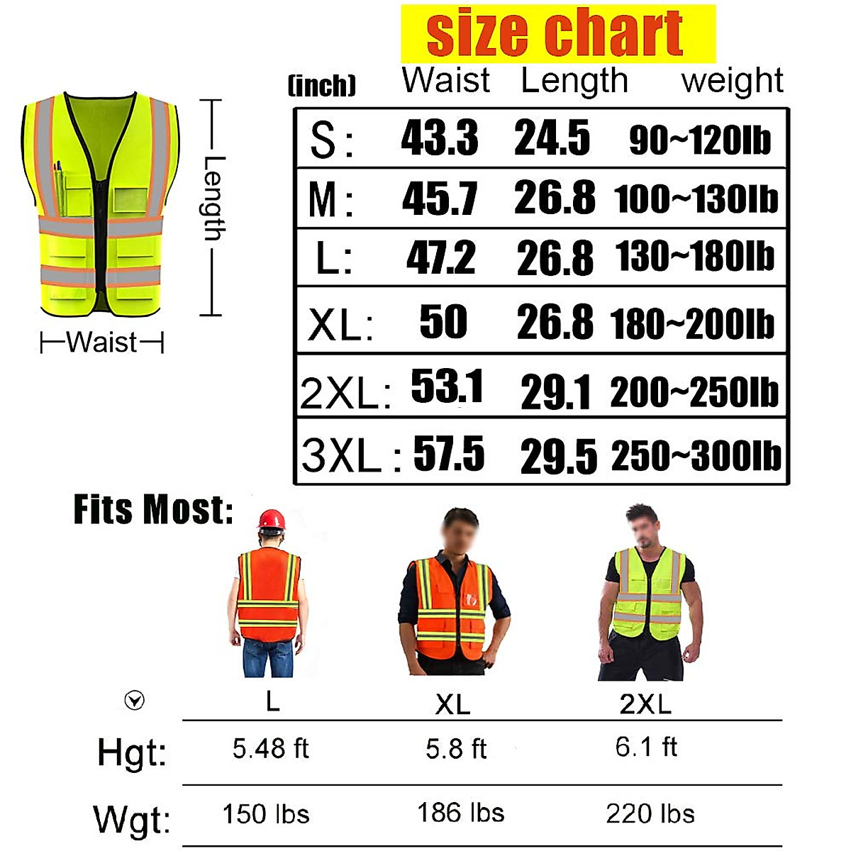 YOWESHOP High Reflective Visibility Safety Vest Custom Your Logo Safety Workwear with Reflective Strips and Front Zipper(Black-Green Webbing M)