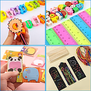 Mepmela Stationery Party Favors for Kids, 24 Pack Stationery Party Supplies With Pencils Rulers Erasers Sticky Notes For Birthday Goodie Bags School Classroom Rewards