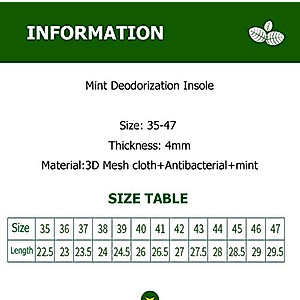 3 Pairs Mint Deodorant Insoles Health Light Weight Shoes Pad Absorb-Sweat Breathable Mesh Cloth Sports Insert Men Women (Size : 43) (40)
