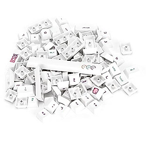 Yoidesu 118 Keys PBT Keycaps, Oil Resistant XDA Cartoon Keycap for General Mechanical Keyboard Gaming Keyboard Keycap with Shaft Puller(White)