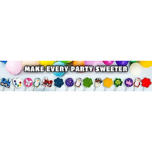 Train Shaped Lollipops, Individually Wrapped Candy Suckers for Birthday Party, Favors for Kids, Goodie Bags and Candy Buffet, Hand Decorated Pops (12-Pieces)