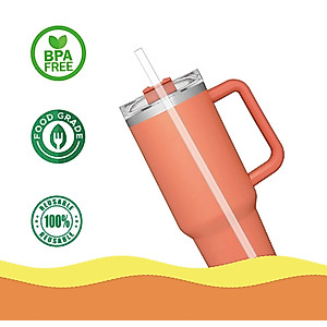 6 Pack Plastic Clear Reusable Straws for 40oz/30oz Stanley Cup Tumbler," Replacement Straws with Cleaning Brush Fit for Stanley Adventure Travel Tumbler- BPA-Free and Durable (clear)