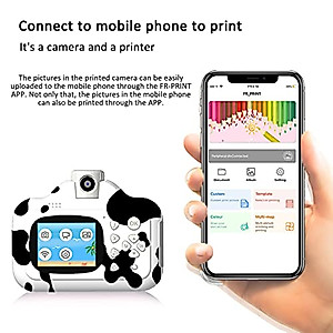 QSYY Children's High-Definition Printable Digital Camera, 20 Million Pixels, 2.4-Inch Display, with 32G Memory Card Printing Paper, Gifts for Boys and Girls,Pink