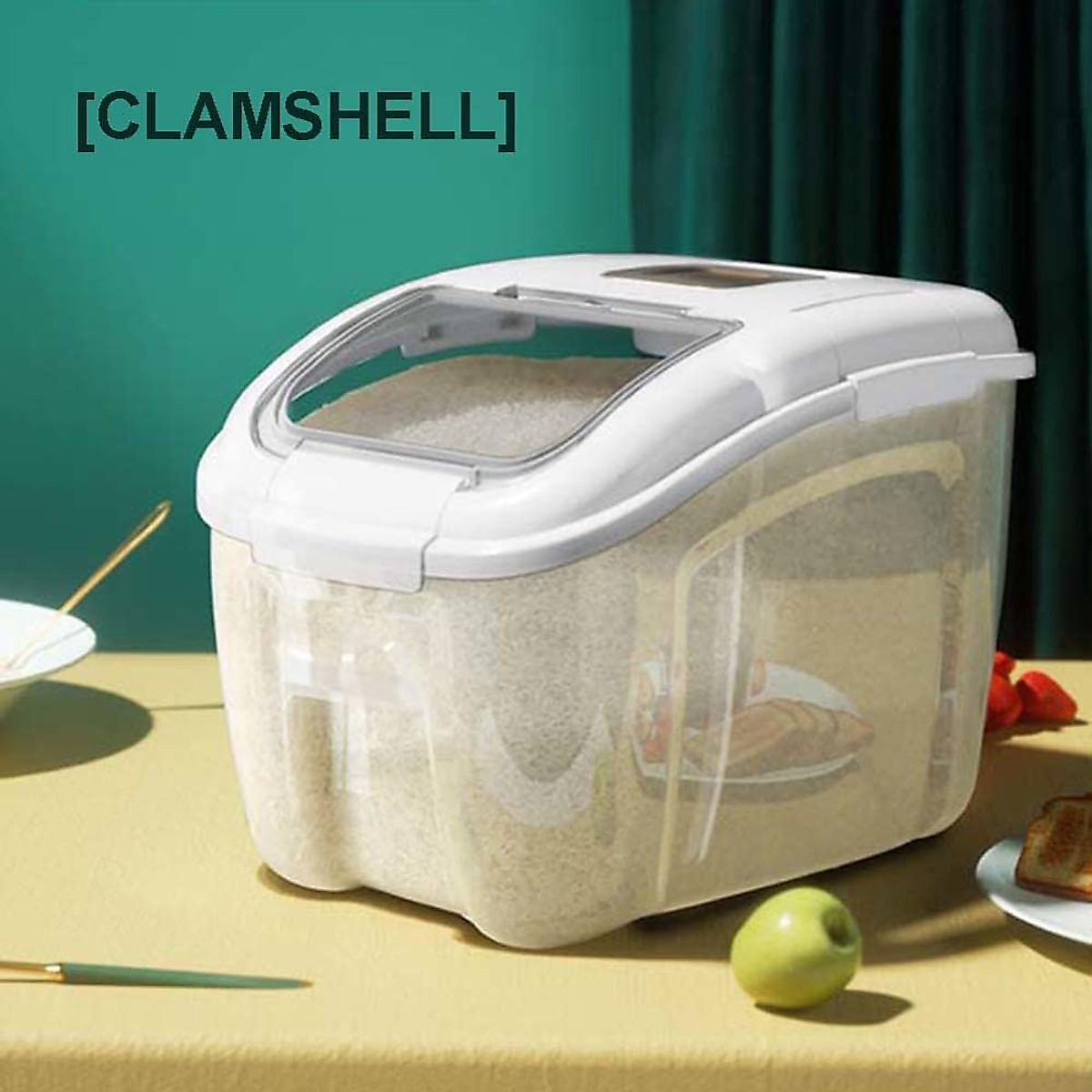 Rice Storage Container, Kitchen Rice Container, Sealed Rice Storage Container, Dog Food Container, Dog Food Storage Container, Rice Dispenser 25 pounds is Suitable for Whole Grains, pet Food