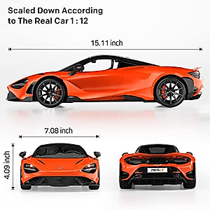 MIEBELY Remote Control Car, McLaren Rc Cars Officially Licensed 1/12 Scale 7.4V 900mAh Toy Car with 12km/h Fast Model Car Headlight for Adults Kids Boys Age 6-12 Year Birthday Ideas Gift Orange
