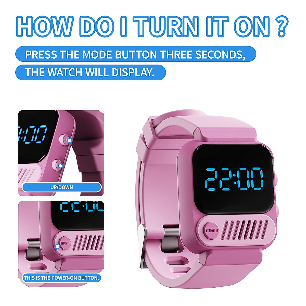 Potty Training Timer Watch for Boys and Girls,Kids Training Toilet Timer Watch,Waterproof,Rechargeable,Music Tones,Automatic Timers Plays Music,Alarm,Baby and Toddler Potty Train Toilet Time Aid,Pink