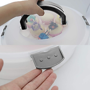 ZOAJU 3-in-1 Portable Cake Holder Carrier with Lid and Tray 10 inch Food Container for Pies, Muffins, Cookie, Candies, Cupcakes, Dessert