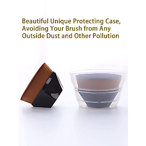 Foundation Makeup Brush for Blending Liquid, Cream Concealer or Flawless Cosmetics,makeup brushes with Bonus Protective Case, liquid foundation brush for face,foundation brush for liquid makeup(Black)