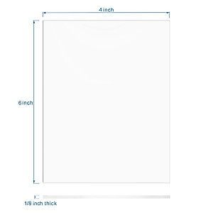 KAITELA Pack of 10 Clear Acrylic Sheet 4" x 6" Cast Plexiglass Panel 1/8" Thick (3mm) Transparent Plastic Board for Sign, Craft, Display Projects, Laser Cutting, Engraving, Painting