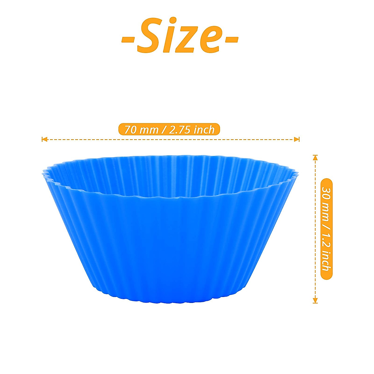 KUFUNG 9 Pack Silicone Cupcakes Liners, Reusable Non Stick Silicone Cupcake Baking Cups, Standard Size Silicone Baking Cups For Cupcake, Muffins (7 cm, Multicolor)