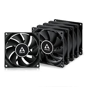 ARCTIC F8 (5 Pack) - 80 mm Standard Case Fan, Quiet Motor, Computer, Push- or Pull Configuration, Fan Speed: 2000 RPM - Black