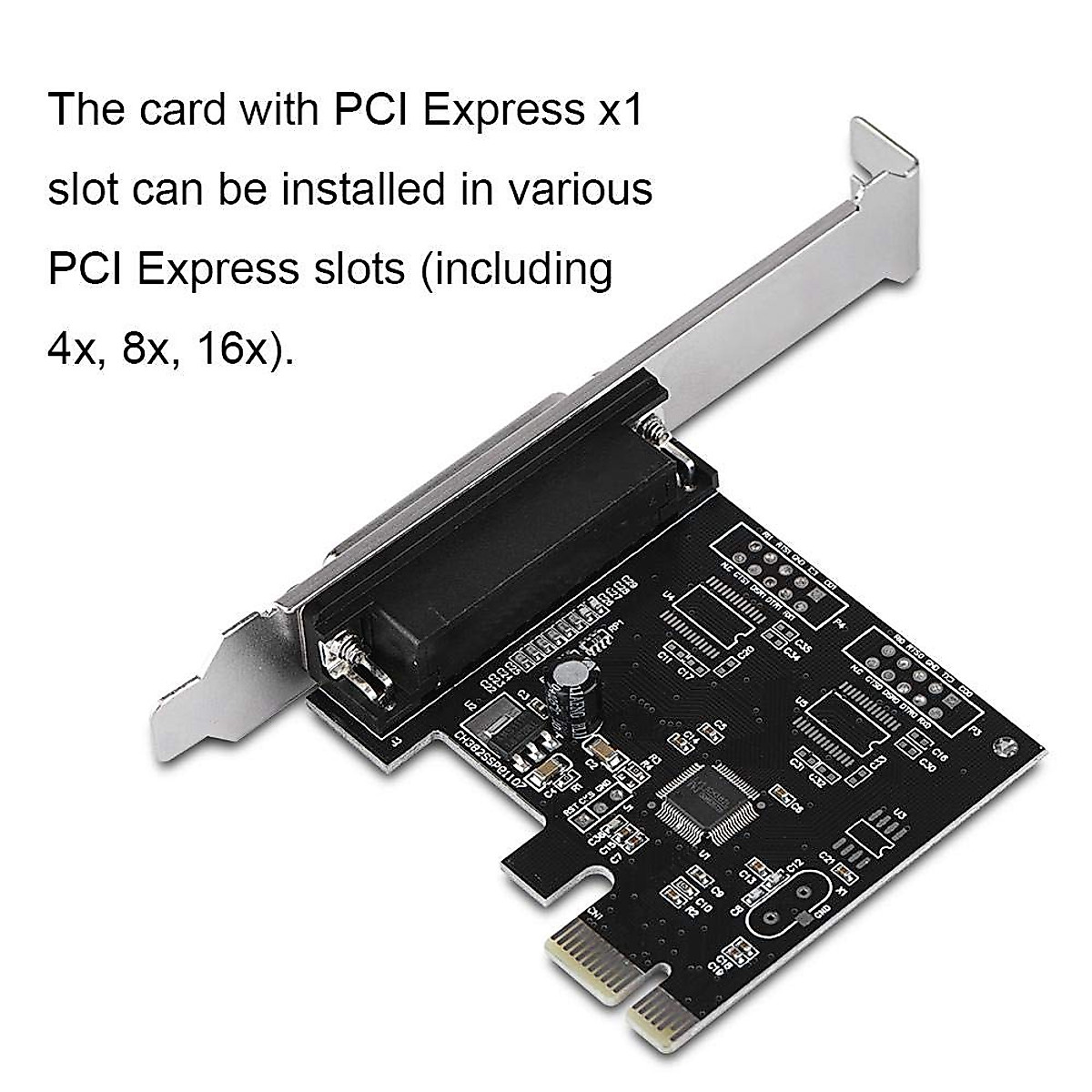 PCIE to DB25 LPT Parallel Port Expansion Card with Low Bracket, PCI Parallel Port Converter Adapter Controller for Printers, Programmers, Scanners, Support DOS, 8/7 /