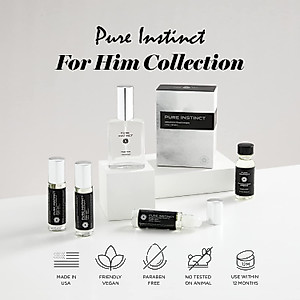 Pure Instinct Cologne with Pheromone Infused Essential Oil for Men Him - 30 ml | 1 Fl Oz
