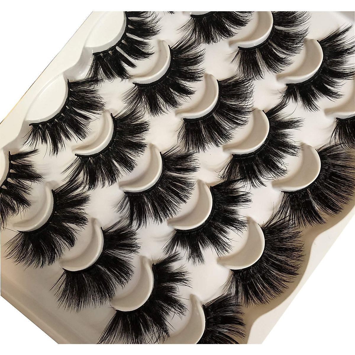 Pooplunch 25MM Faux Mink Lashes Pack Dramatic False Eyelashes 10 Pairs Fluffy Long Thick Volume Mink Eye Lashes Multipack