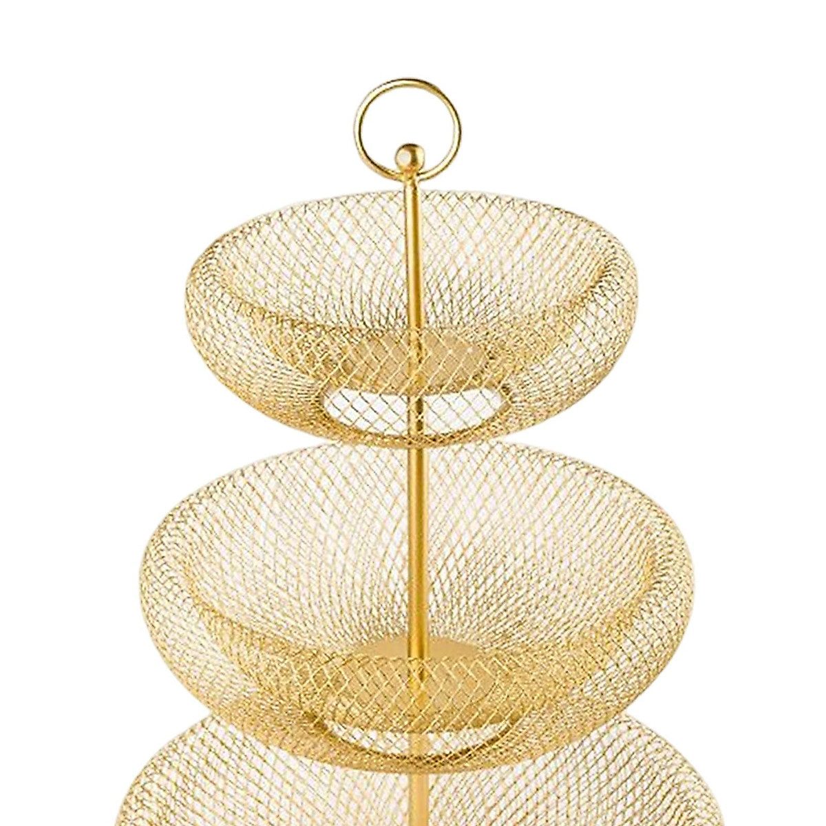Baoblaze Round Fruit Basket Bowl Holder Vegetable Cake Organizer 3 Tier Countertop Storage Tray for Housewarming, Farmhouse, Table, Counter, Wedding