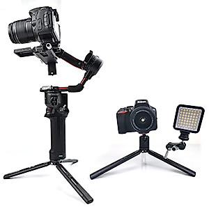 EaxanPic Aluminum Mini Tripod, Desktop Tabletop Stand Tripod for Zhiyun Smooth Q/4, Crane Plus/2,Weebill s, Ronin S/SC/RS2/RSC2, Osmo Mobile,Gimbal Handle Grip Stabilizer Tripod