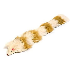 Iconic Pet Set of 2 Fur Weasel Toy(One Brown/White, One Multicolored) with Squeaker for Pets, Best Pet Play Toy for Dogs and Cats, Fun Cat Toys, Dog Toys to Beat Boredom and Satisfy Hunting Instincts