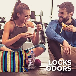 Little & Lourdes 2-Pack Travel Laundry Leakproof Wet Bags, Wet Dry Bag for Baby Diapers Sports Workout Gym Clothes Sweat Swimsuits, Swimming Equipment Bags (Hearts & V-Shaped Stripes)