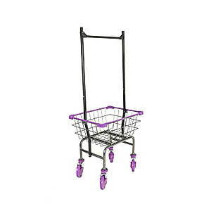CHAMIN 1.5BU Chrome Coated CART for House and Commercial (Lavender Color) (Powder Coating, 1.5 Bushel)
