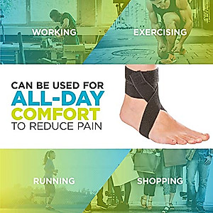 Plantar Fasciitis Day Ankle Brace | Daytime Splint with Heel Strap That Fits in Shoe for Peroneal Tendonitis Support, Foot Arch Pain Relief, PTTD, Achilles Tendonitis, and Sprains (Universal)