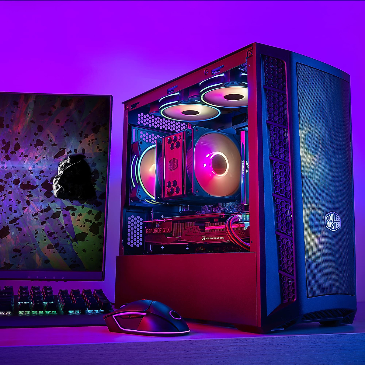 Cooler Master MasterBox MB311L ARGB Airflow Micro-ATX Tower with Dual ARGB Fans, Fine Mesh Front Panel, Mesh Intake Vents, Tempered Glass Side Panel & ARGB Lighting System