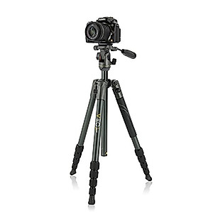 Vanguard VEO 2 235AP Aluminum Travel Tripod with VEO 2 PH-25 Pan Head for Sony, Nikon, Canon, Fujifilm Mirrorless, Compact System Camera (CSC), Spotting Scope,Grey/Black