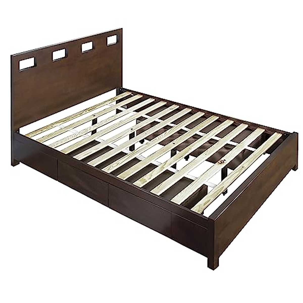 Modus Furniture Solid Wood 2-Side Storage Bed, California King, Riva - Chocolate Brown