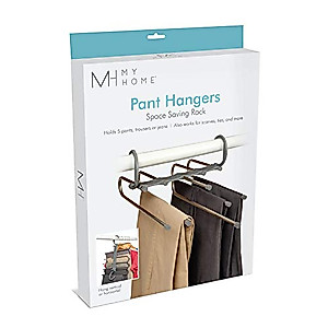 My Home Magic Pant Hanger - Organization and Space Saver Closet Companion, Grey / Stainless Steel