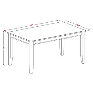 East West Furniture DUCL7-BLK-W Dining Table Set, 7-Piece