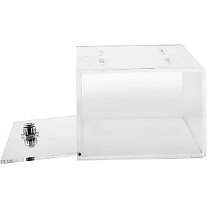 American Made Acrylic Lockable Medicine Box: Refrigerator Lockbox with Key for Safe Medication Storage, 2.75H X 8.25W X 4.5D, Clear