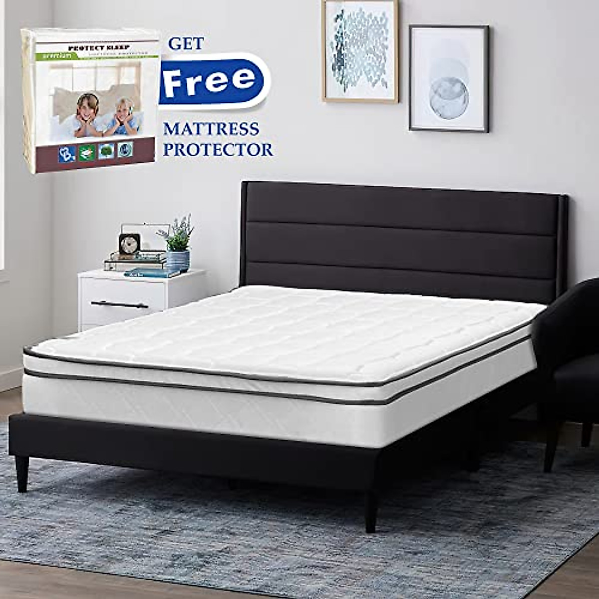 Greaton, 10-Inch Meduim Plush Eurotop Pillowtop Innerspring Mattress, Full XL (440BBPN-4/6XL-1)