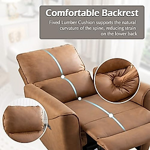 INZOY Power Recliner Swivel Glider, Electric Swivel Rocker Recliners with Lumbar Support, Leathaire Nursery Rocking Recliner Chair Reclining Sofa for Living Room, Brown