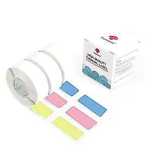 Purple D30 Label Maker Machine with 4 Tapes - Black on Pink, Blue, Yellow, White Tape, Mini Bluetooth Label Printer, Portable Smart Phone Handheld Sticker Mini Labeler Inkless Rechargeable, BPA-Free