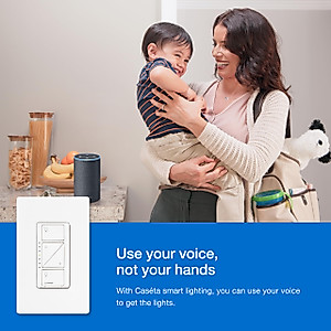 Lutron Caséta Smart Home Dimmer Switch and Pico Remote Kit, Works with Alexa, Apple HomeKit, Ring, Google Assistant (Smart Hub Required) | P-PKG1WB-WH | White