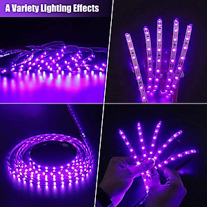 Vbakor 12V 16.4FT Marine Boat Ultra Violet UV Black Light LED Lights Strip, Night Fishing Lights, 5050 LED Waterproof UV Led Strip with Extension Cable for Fishing Boat Pontoon Yacht
