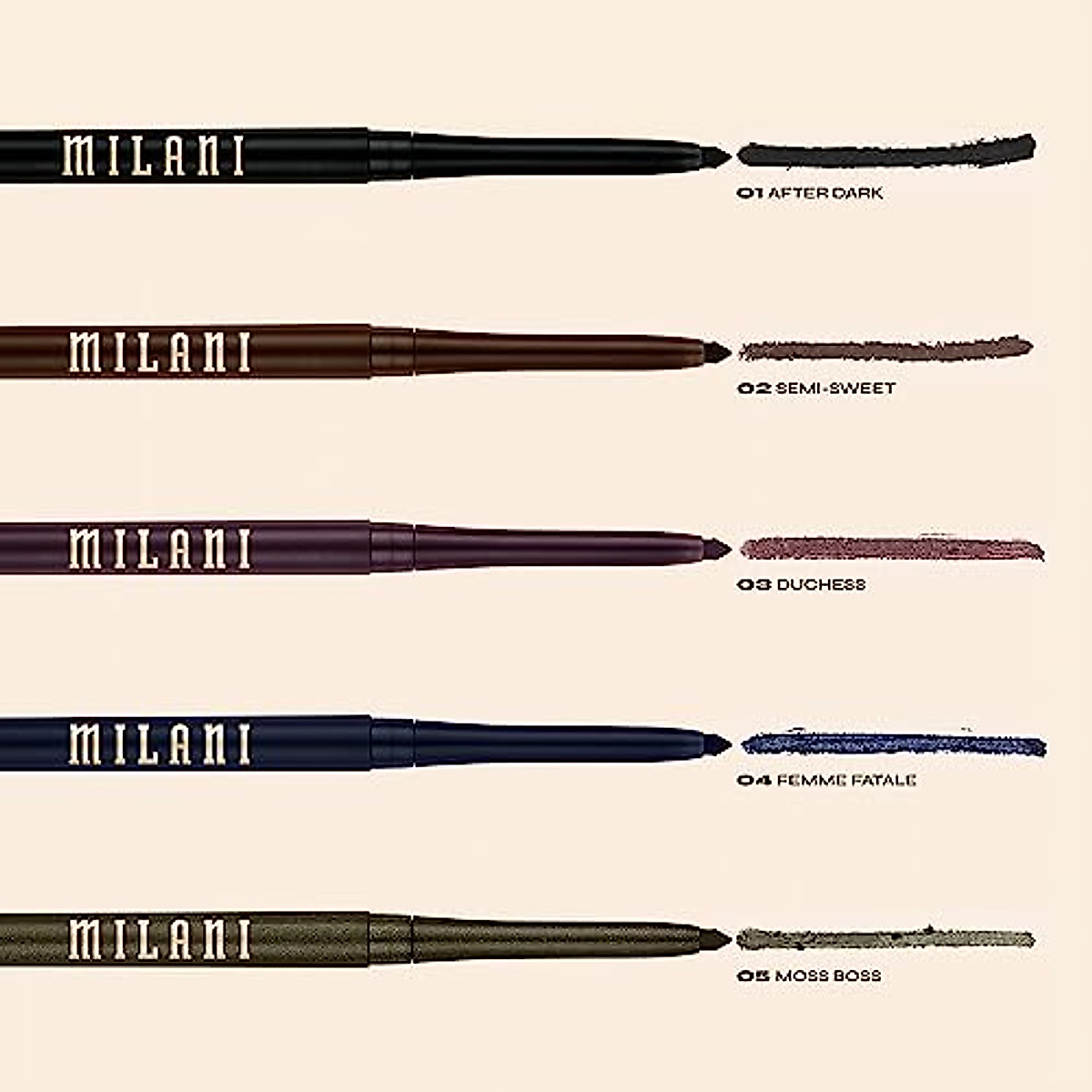 Milani Stay Put Eyeliner - Moss Boss (0.01 Ounce) Cruelty-Free Self-Sharpening Eye Pencil with Built-In Smudger - Line & Define Eyes with High Pigment Shades for Long-Lasting Wear