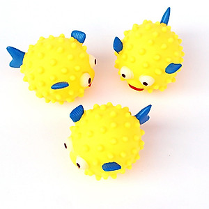 leasote Dog Chew Toys, Dog Squeaky Toys for Aggressive Chewers, Tough Durable Fish Shape Interactive Dog Teeth Grinding Toy for Small Medium Large Puppy Dogs Yellow