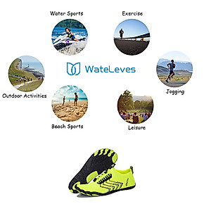 WateLves Water Shoes for Men Women Barefoot Quick-Dry Aqua Sock Outdoor Athletic Sport Shoes Kayaking Boating Hiking Surfing Walking (L-YG. Green, 45)