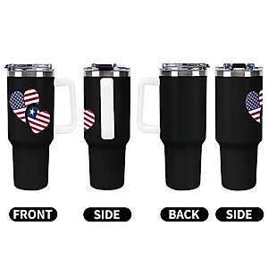Liberia U.S. Flag 40oz Water Bottle Double Wall Insulated Tumbler with Handle Leakproof Travel Mug White-style