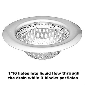 2 Pack - 2.25" Top / 1.25" Basket, Rust Proof Stainless Steel Bathroom Sink, Lavatory, Slop and Utility Sink Hair Catcher Drain Strainer Hair