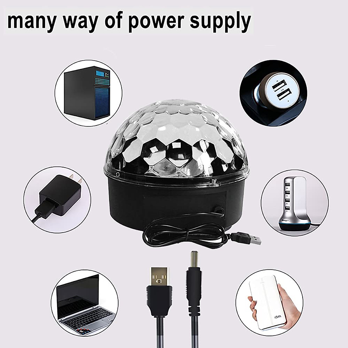 Disco Ball Lights, 9 Colors LED Party Lights DJ Sound Activated Rotating Lights with Remote Control for Home KTV Wedding Dance Show