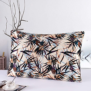 MAXFEEL 100% Mulberry Silk Pillowcase for Hair and Skin,with Hidden Zipper,Both Sides Pure Mulberry Silk Pillow case,600 Thread Count,1 Pack (Pattern04, Standard)