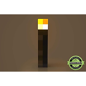 Minecraft Brownstone Torch Lamp | 11.5 Inch LED Night Light | USB Charging Port (USB cable not included)
