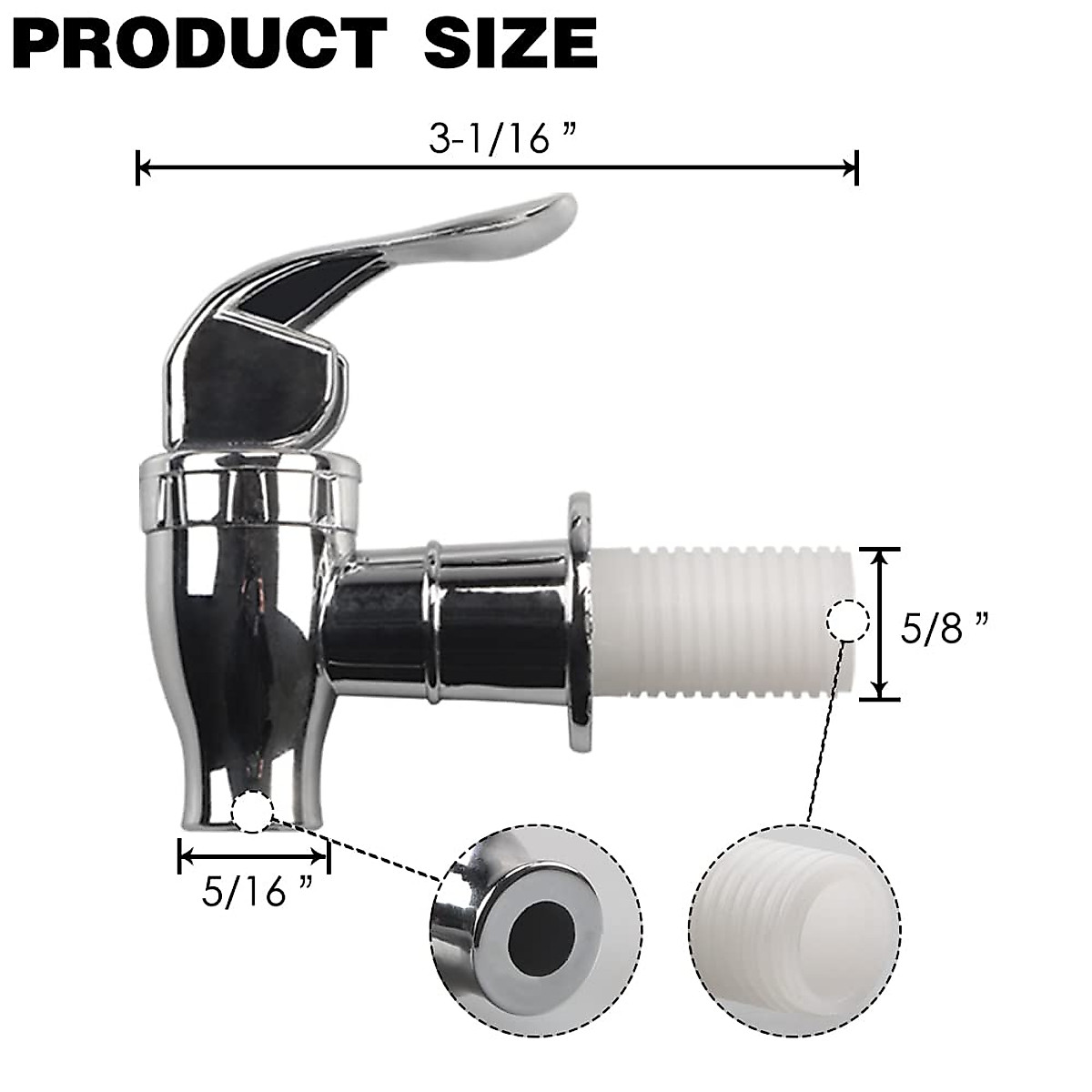 Drink Dispenser Spigot Spout Replacement Push Style Cooler faucet for Beverage Dispenser Carafe Water Bottle Jug Ceramic Water Crock Lever Pour Spout Tap BPA Free 4 Pack by GwenB