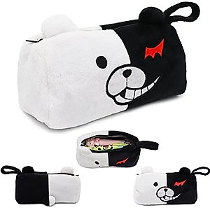 Heionia Anime Pencil Case Monokuma Pencils Case Set Pouch Holder Box Makeup Bag School Supplies Anime Zipper Stationery Large Capacity Birthday Christmas Gifts for Kids Students (HENG)
