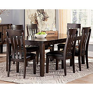 Signature Design by Ashley Haddigan Traditional Rectangular Dining Extension Table, Seats up to 8, Dark Brown