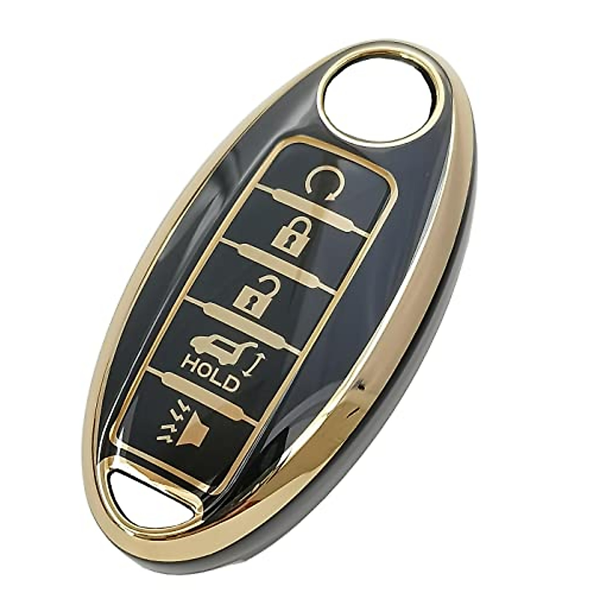 Guibuhuse Protective Key Case Cover Keyless Entry Remote Key Shell Holder Fits for Nissan Altima Maxima Murano Pathfinder, 2013-2018 for Infiniti JX35 Q50 Q60 QX60 KR5S180144014 (White)